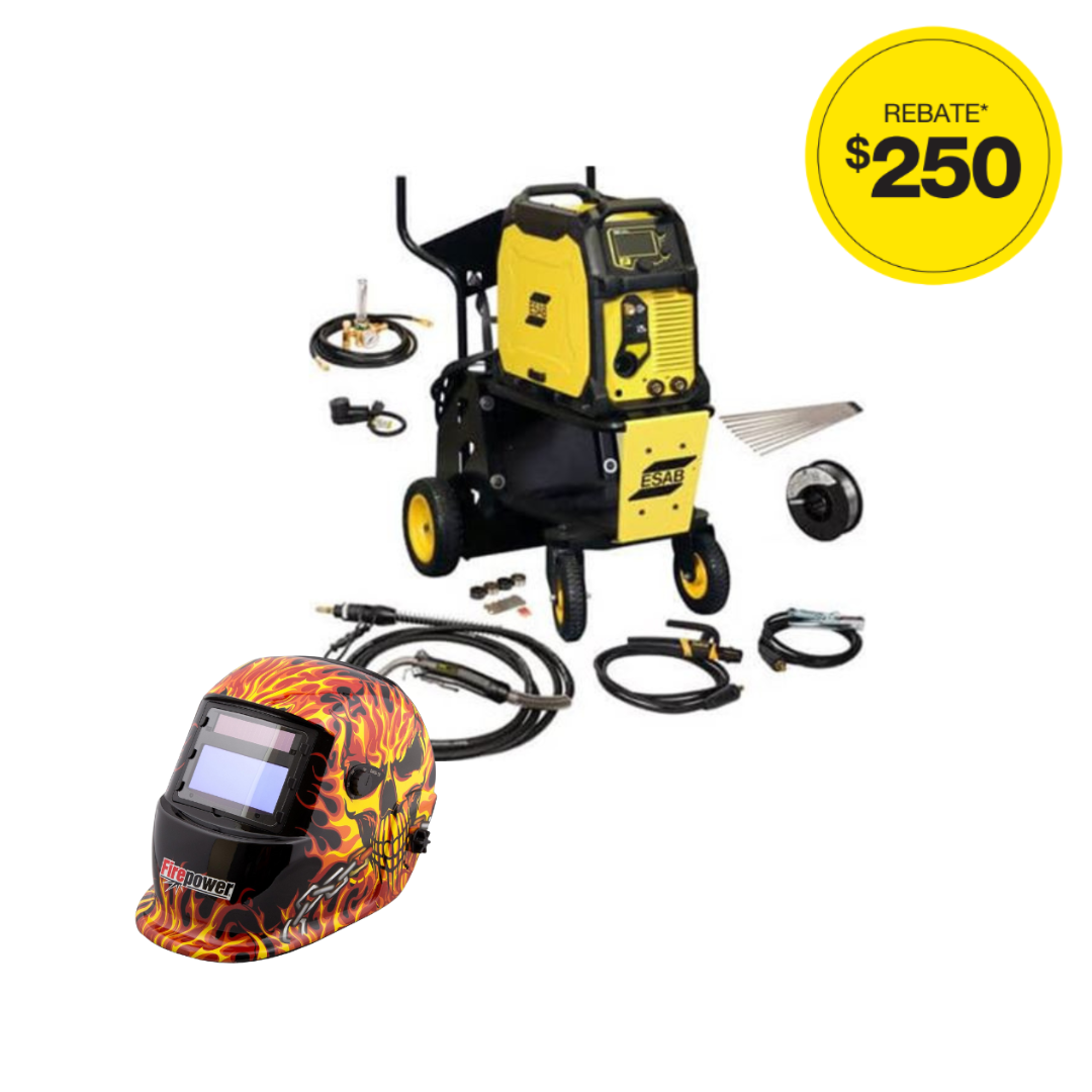 ESAB Rustler EM 280 PRO MIG/MAG Welder & Firepower Auto Darkening Weld ...