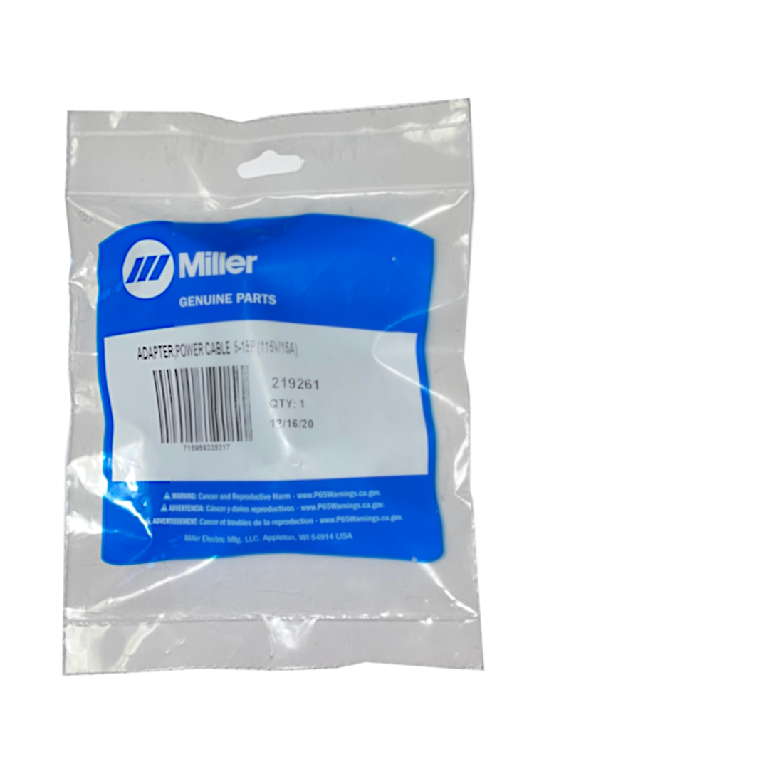 Miller MVP Adapter Plug, for Power Cable 5-15P 219261 – Arc Solutions, LLC