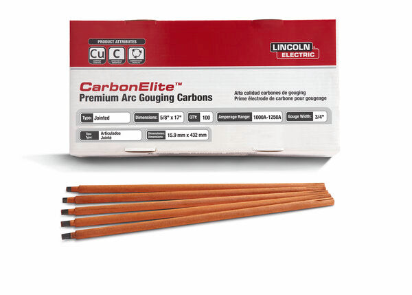 Lincoln Electric CarbonElite® Jointed Gouging Electrodes - 5/8 in x 12 ...